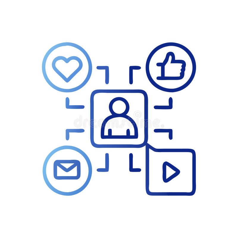 Dynamic Icons for Social Media Strategy Stock Vector - Illustration of ...