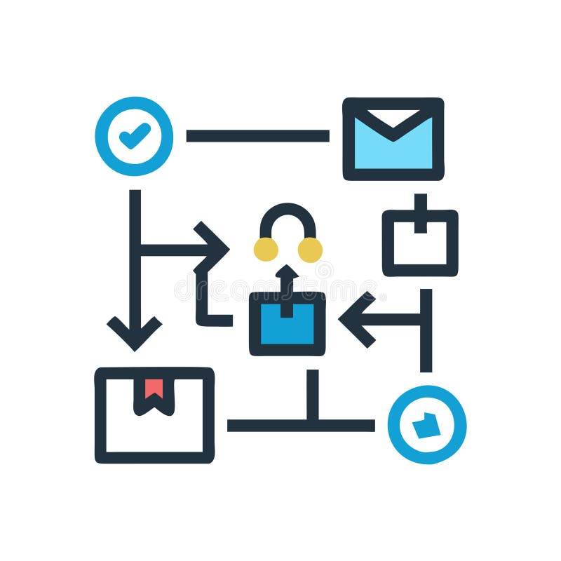 Dynamic Icons for Supply Chain Strategy Implementation Stock Vector ...