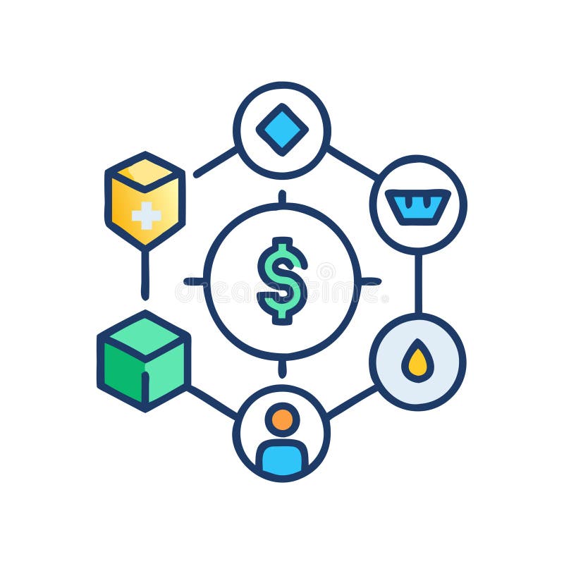 Dynamic Icons for Value Chain Management Stock Vector - Illustration of ...