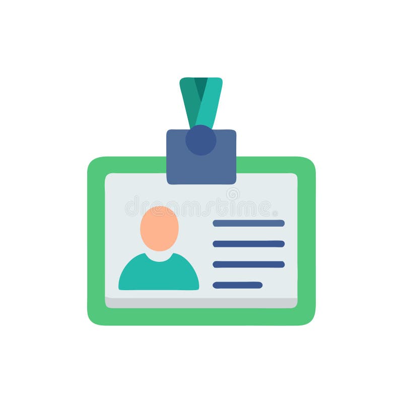 Dynamic ID Badge Icon for Identification Stock Illustration ...