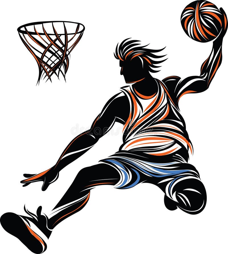 Dynamic Illustration of a Basketball Player Stock Illustration ...