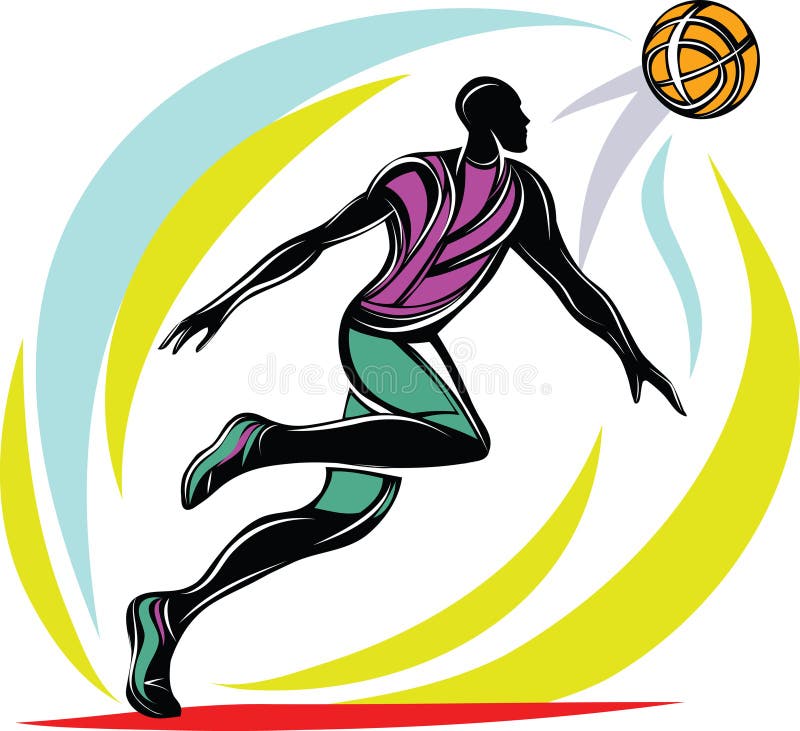 Dynamic Illustration of a Basketball Player Stock Illustration ...