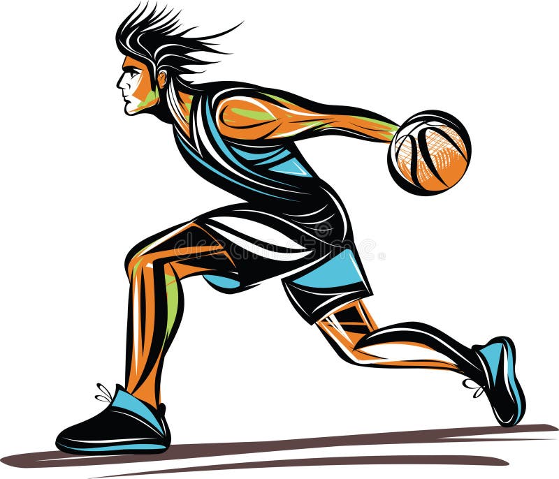 Dynamic Illustration of a Basketball Player Stock Illustration ...