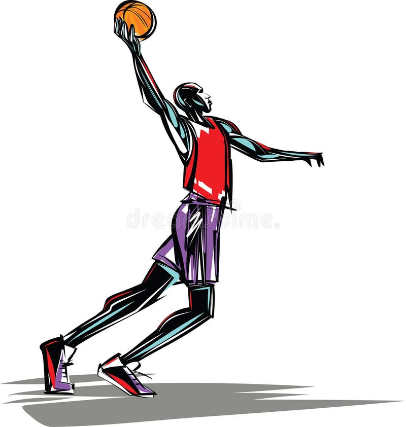 Dynamic Illustration of a Basketball Player Stock Illustration ...