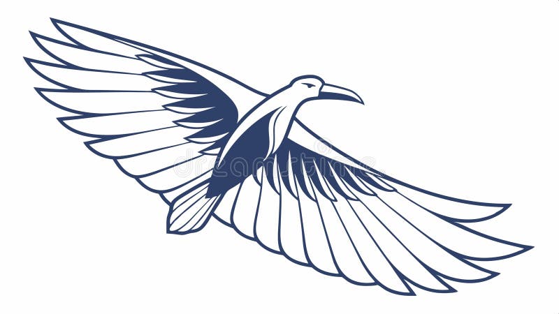 Dynamic Illustration of a Bird in Flight Soaring Graceful Movement ...