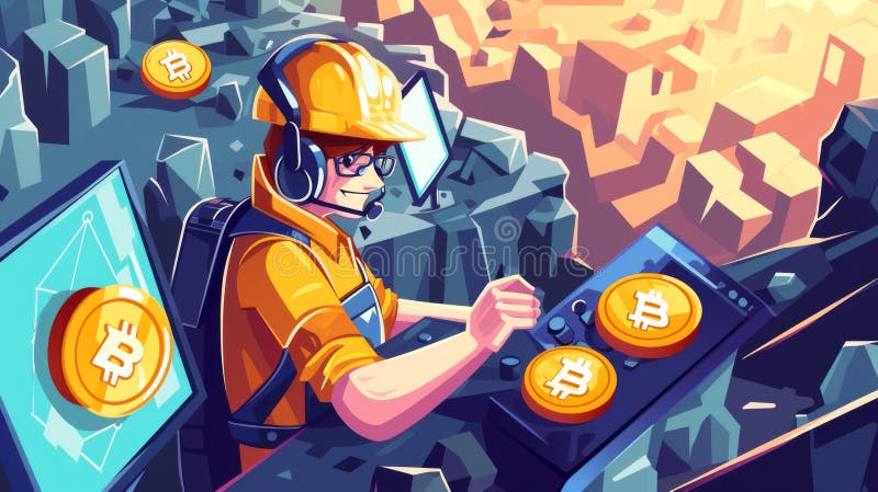 Bitcoin Mining Controller Stock Illustrations – 14 Bitcoin Mining ...