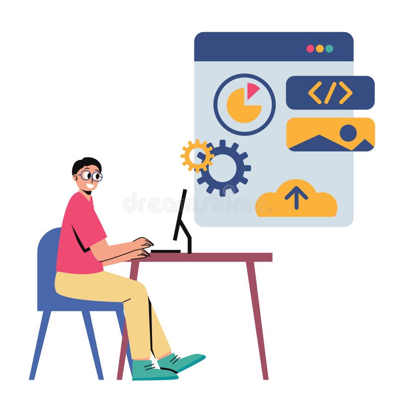 App Developer Crafting the Future of Mobile Technology Stock Vector - Illustration of tech ...