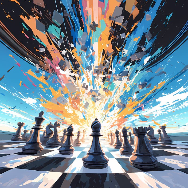 Intense Chess Match Unfolding Stock Illustration - Illustration of ...