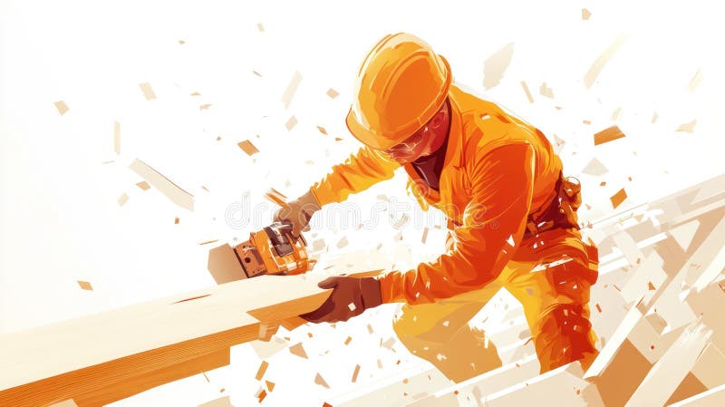 Dynamic Illustration Construction Worker Using Power Tool Stock Photos - Free & Royalty-Free ...