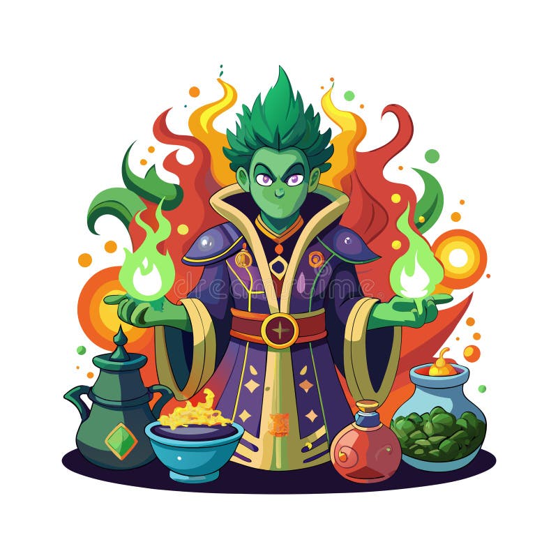Dynamic Potion Master Character Illustration Stock Vector ...