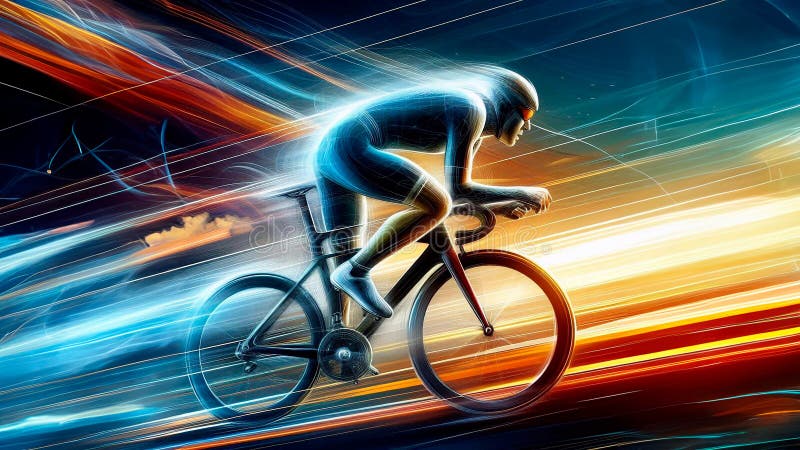 Dynamic Illustration of a Cyclist Demonstrating Speed and Agility ...