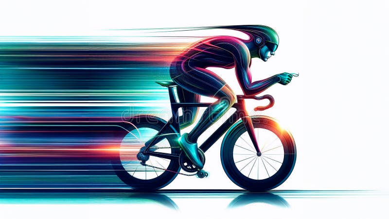 Dynamic Illustration of a Cyclist Demonstrating Speed and Agility ...