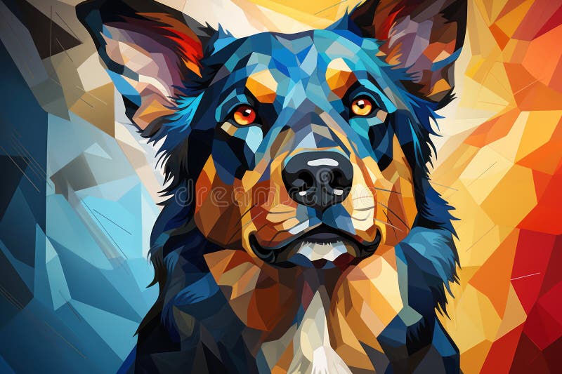 Kaleidoscopic German Shepherd. AI Generation Stock Photo - Image of ...