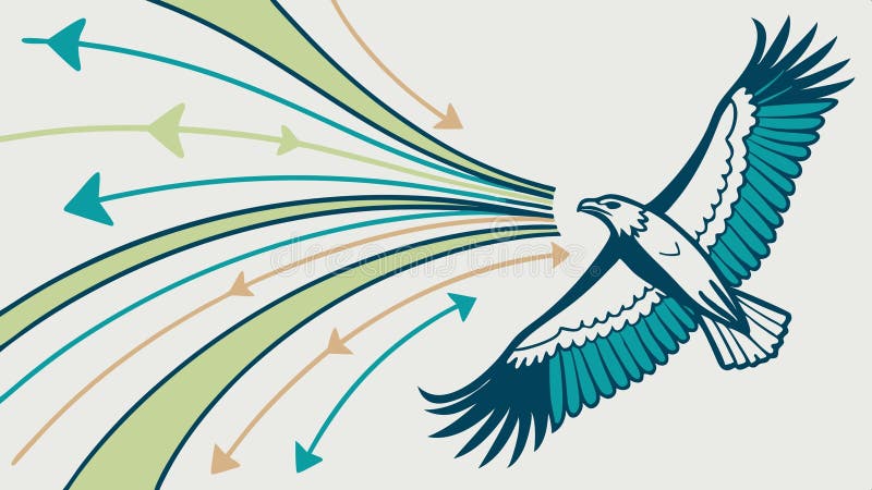 Dynamic Illustration of an Eagle with Flowing Lines, Symbolizing Speed ...