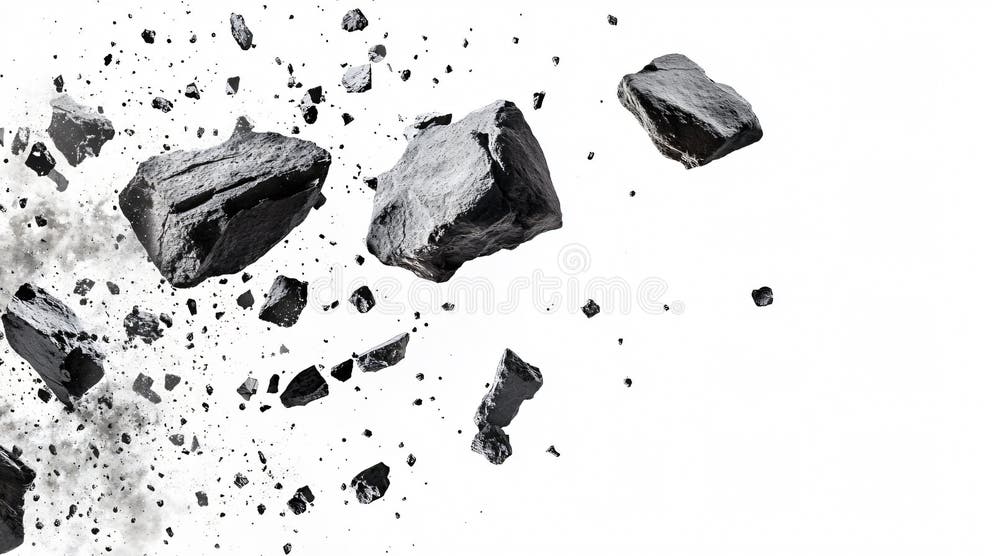 Dynamic Illustration of Falling Rocks, Dust, and Debris for Projects ...