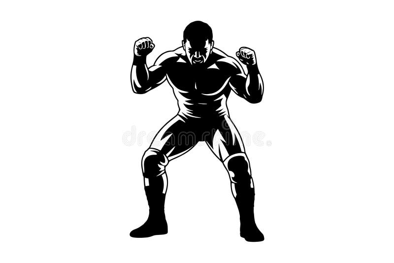 Dynamic Strongman Silhouette Powerful Pose for Fitness Themes Stock ...