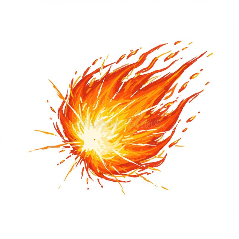 A Dynamic Illustration of a Fiery Explosion or Meteor-like Object. the ...
