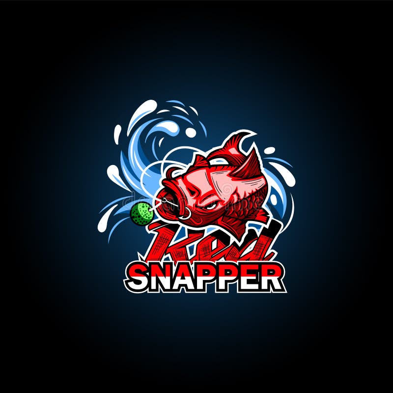 Dynamic Illustration with Fishing on the Waves and Beautiful Red ...