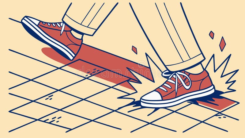 Dynamic Illustration of a Foot Stomping, Action, Impact, Force, Step ...