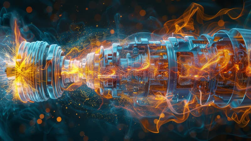 A Dynamic Illustration of a Futuristic Energy Device with Vivid Sparks ...