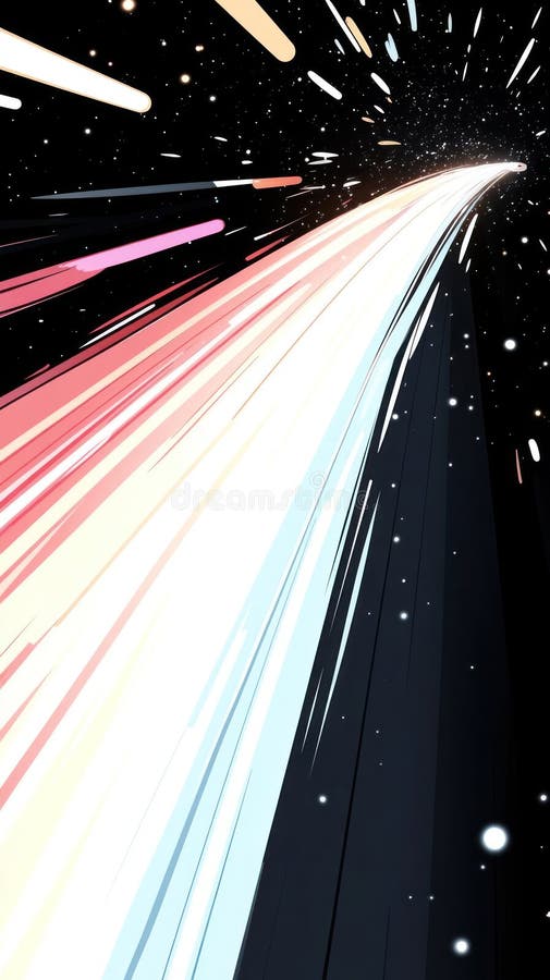 A Dynamic Illustration of Light Streaks Representing Speed and Movement ...