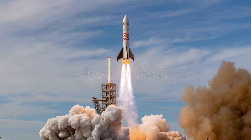 Rocket Launch the Ascent Begins. Stock Image - Image of artificial ...