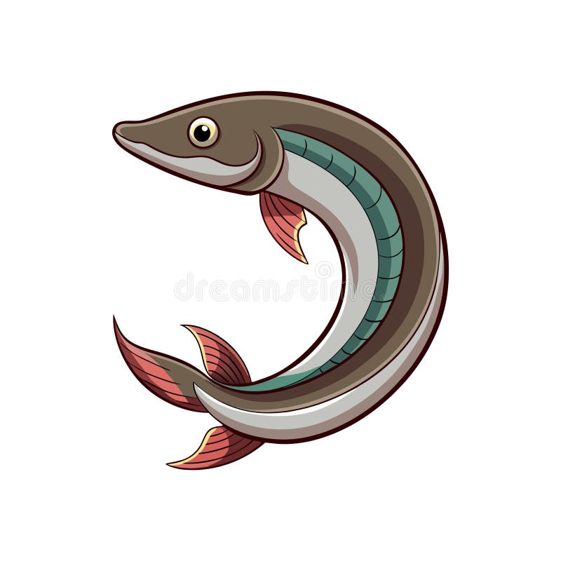 Dynamic Illustration of Sea Lamprey with Unique Features Stock ...