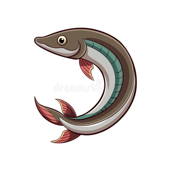 Dynamic Illustration of Sea Lamprey with Unique Features Stock ...