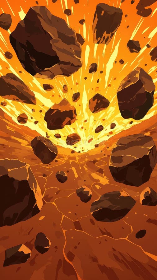 Earthquake Effects on Ground with Cracks and Rocks Stock Illustration ...