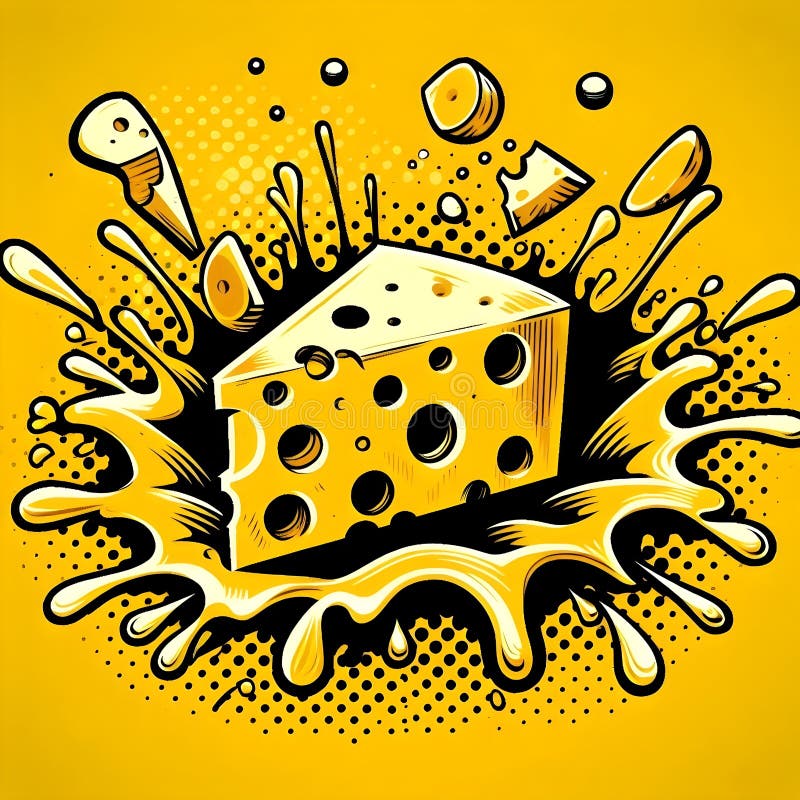 Cheesy Splash stock illustration. Illustration of colorful - 362635686