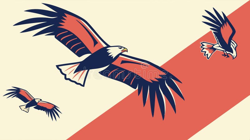 Dynamic Illustration of Two Eagles in Flight Vector Design Generative ...