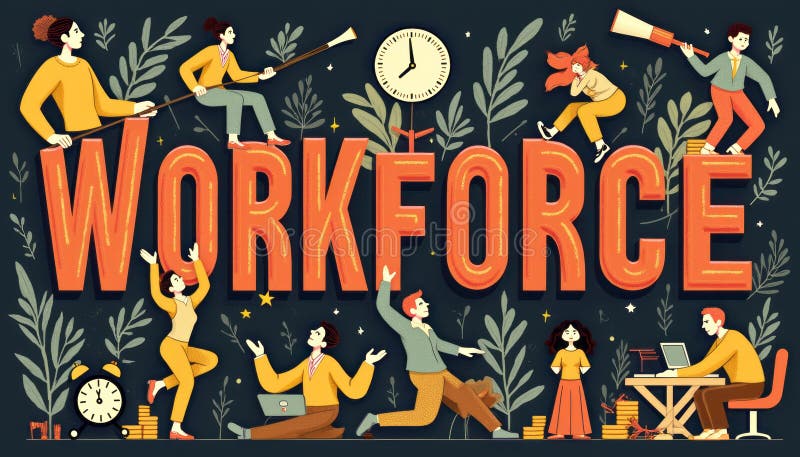 Dynamic Illustration Vibrant Workforce Stock Photos - Free & Royalty ...