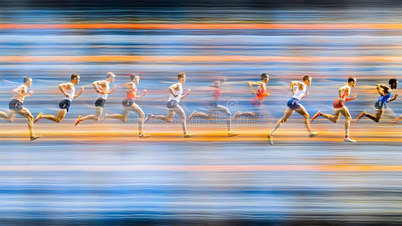 Blurred Motion Runners stock illustration. Illustration of competition ...