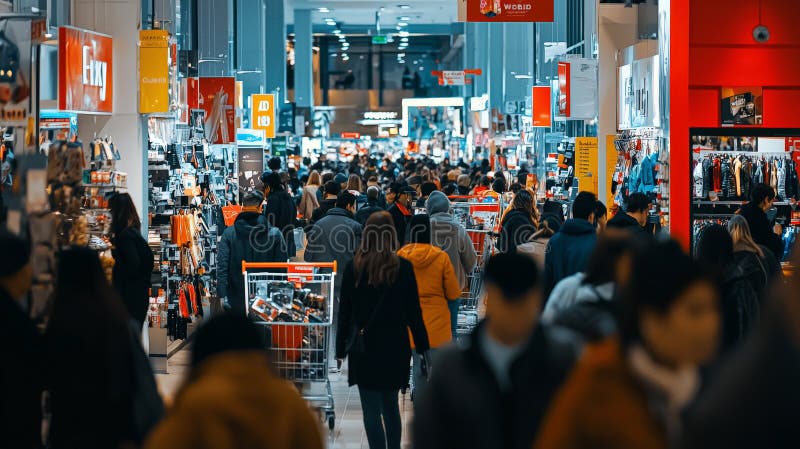 This Dynamic Image Captures the Bustling Atmosphere of a Modern Retail ...