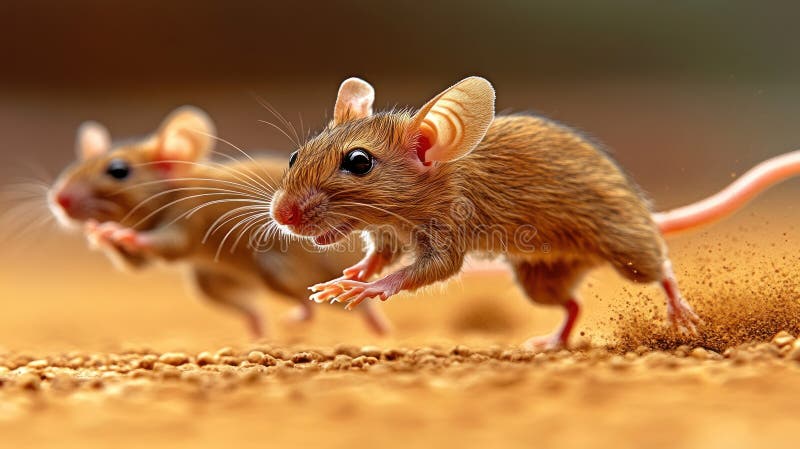 Rats Racing: Speed and Competition Concept Illustrated with Close-up ...