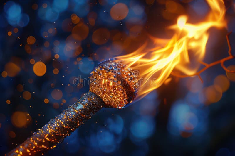 Passing the Flame: Olympic Torch Relay in Motion Stock Illustration ...