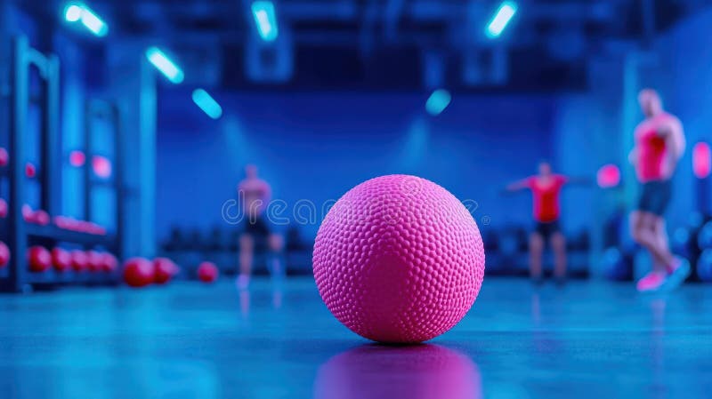 Fit Group Training with Kettlebell, Fitness Ball, and Exercise Bag at Gym Stock Illustration ...
