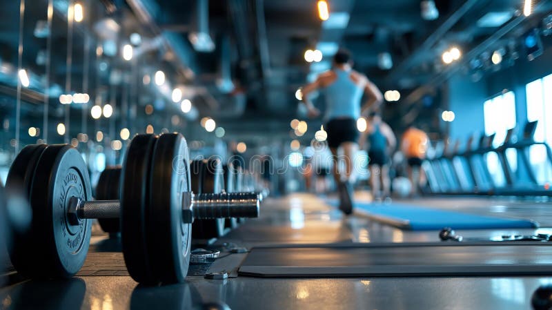 Athletes Training Intensely in a Modern Gym, Surrounded by Vibrant ...