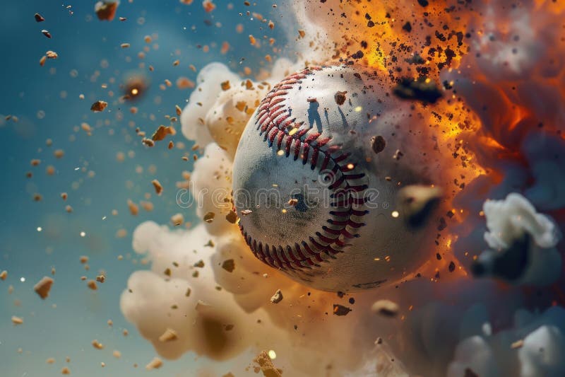 Explosive Energy, Fiery Blast and Smoke Clouds Stock Image - Image of ...