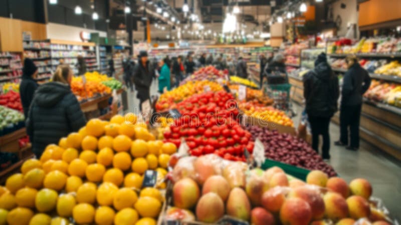 A Dynamic Image Capturing a Crowded Supermarket with People Moving ...