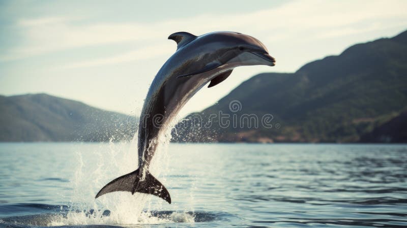 Dynamic Image Capturing Dolphin Leaping Out of Water. Perfect for ...