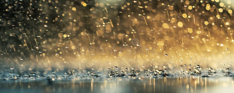 Splash of Raindrops on a Wet Surface Stock Photo - Image of reflection ...