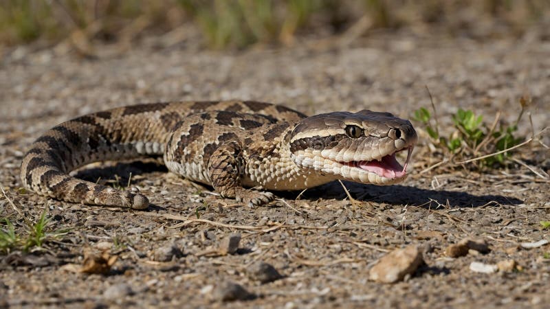 Eastern Diamondback Rattlesnake Striking Prey in Natural Habitat Stock ...