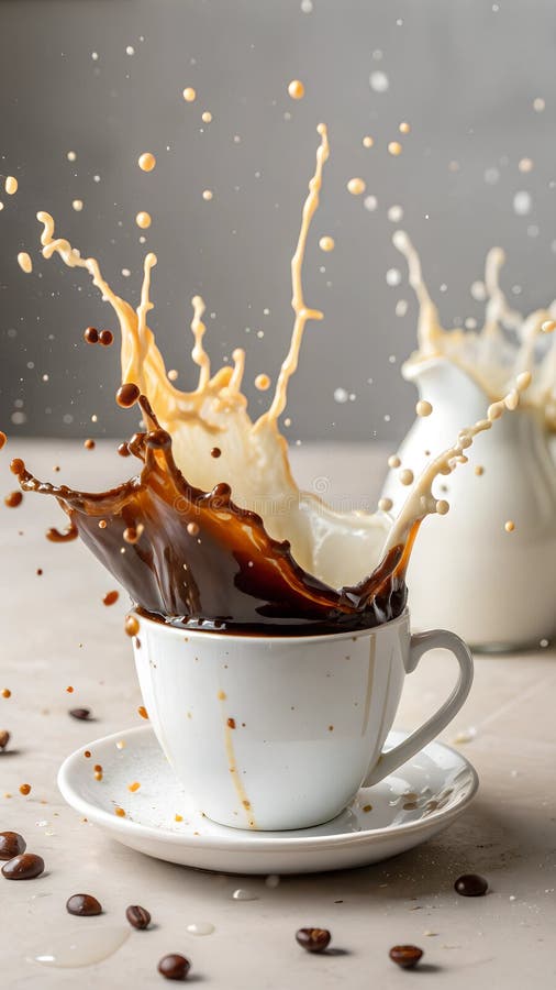 Dynamic Image Capturing an Explosive Splash of Coffee and Milk ...