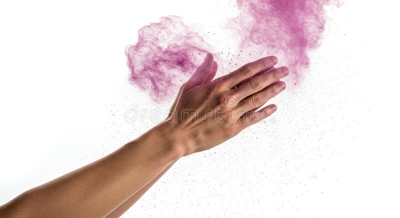 Hands Clapping with Pink Powder Explosion Stock Illustration ...