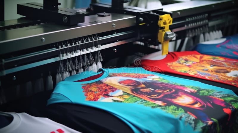 A Dynamic Image Capturing a T-shirt Printing Machine in Operation ...