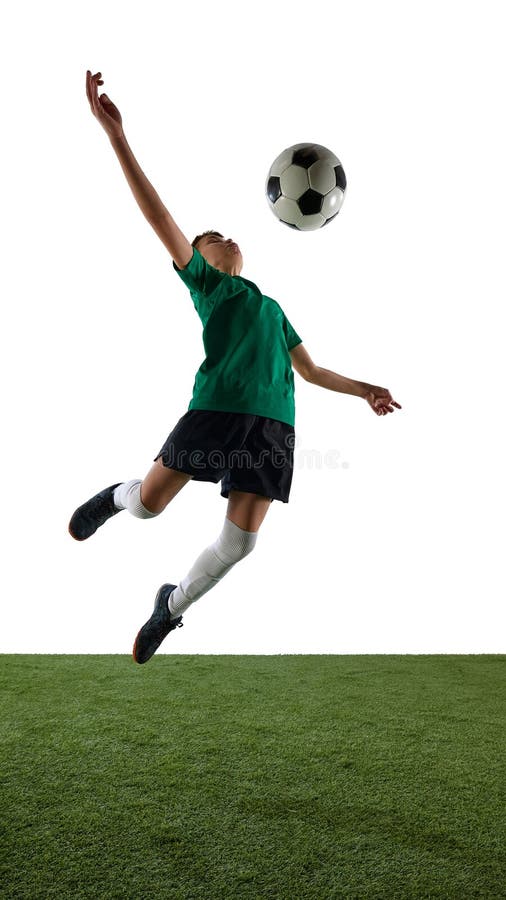 Dynamic Image of Competitive Boy, Soccer Player in Motion, Training ...