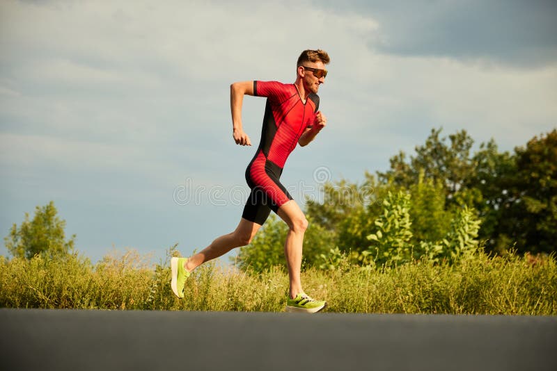 Dynamic Image of Competitive Man in Sportswear, Athlete Training ...