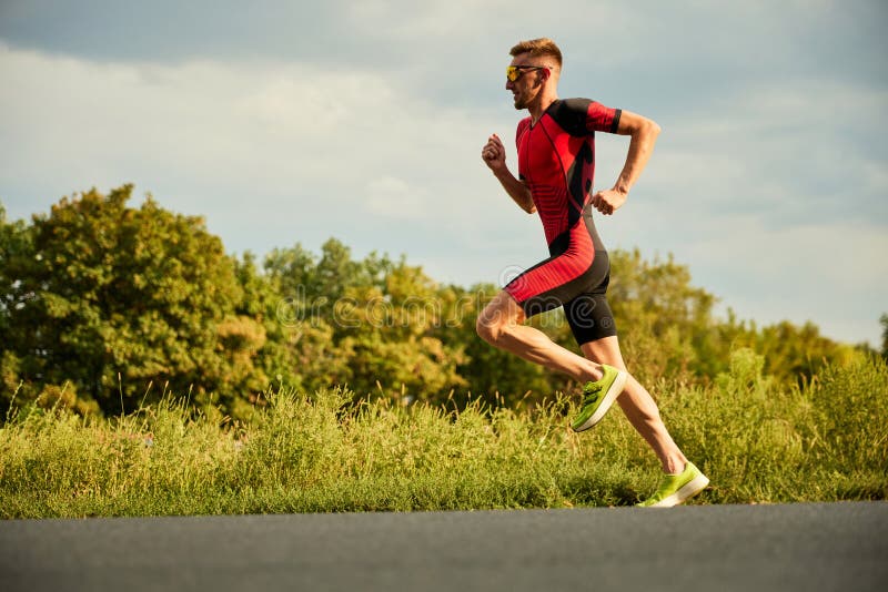Dynamic Image of Competitive Man in Sportswear, Athlete Training ...