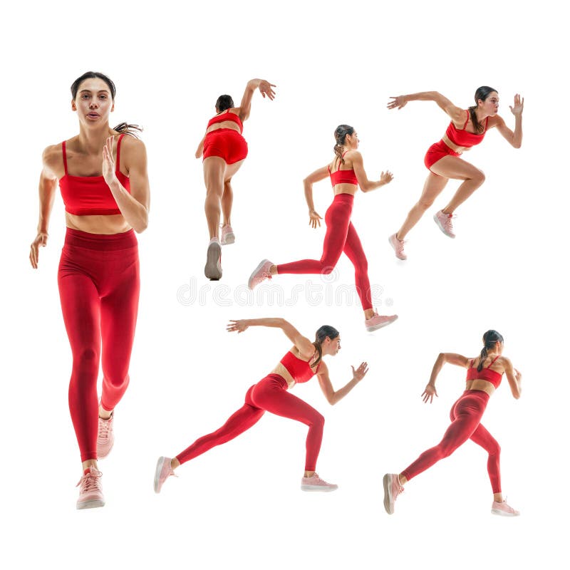 Dynamic Image of Competitive Woman, Runner in Motion, Training, Running ...